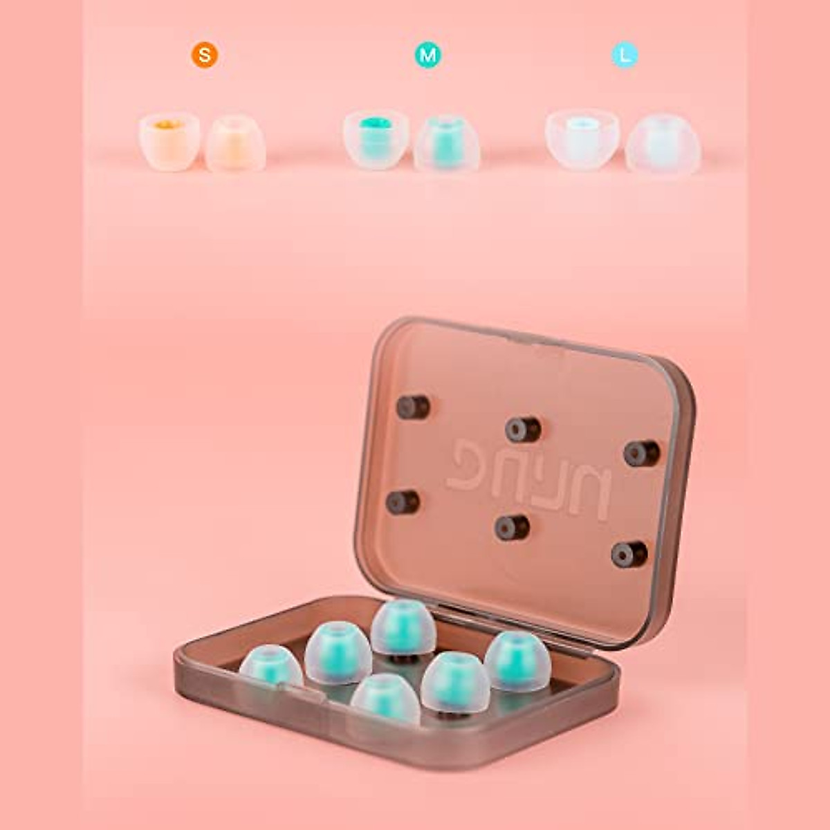 HiFiGo DUNU Candy Silicone Eartips for 4.5mm-6mm Nozzle, Ear Tips Replacement for Wireless Earbud, in- Ear Monitors (M(3 Pairs))