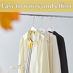 Clothes Hook Pole, Closet Hooks for Hanging Clothes,extends from 26 inches to 56 inches with hooks Long Rod, Closet Hook Rod Made of Stainless Steel,Comfortable Foam Handles and C-Head Designs