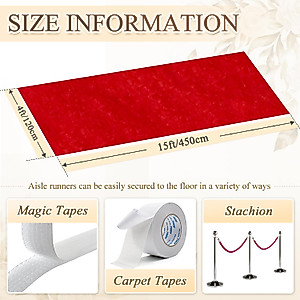 Red Carpet Runner for Party Wedding Aisle Decorations 4FTx15FT Aisle Runners for Weddings Red Aisle Runner Velvet Fabric Carpet Rug Wedding Runner Aisle Outdoor for Bridal Shower Holiday Decorations