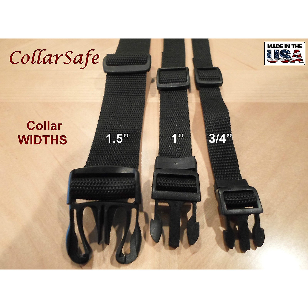 CollarSafe 1.5" Wide Big Dog XXL Designer Replacement Collar Fits Pet Safe 2-Hole Receiver modules 1-3/16" Apart (Fits Invisible Electric Underground Wireless Fence Containment Training bark