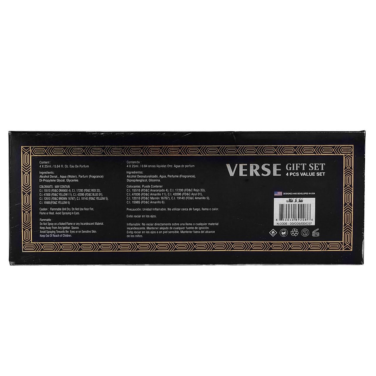 NovoGlow Verse Mini 4-Piece Fragrance Gift Set for Men - Aromatic, Floral, Oriental & Woody Notes - Individually Boxed - Travel Size - 25ml Eau De Parfum