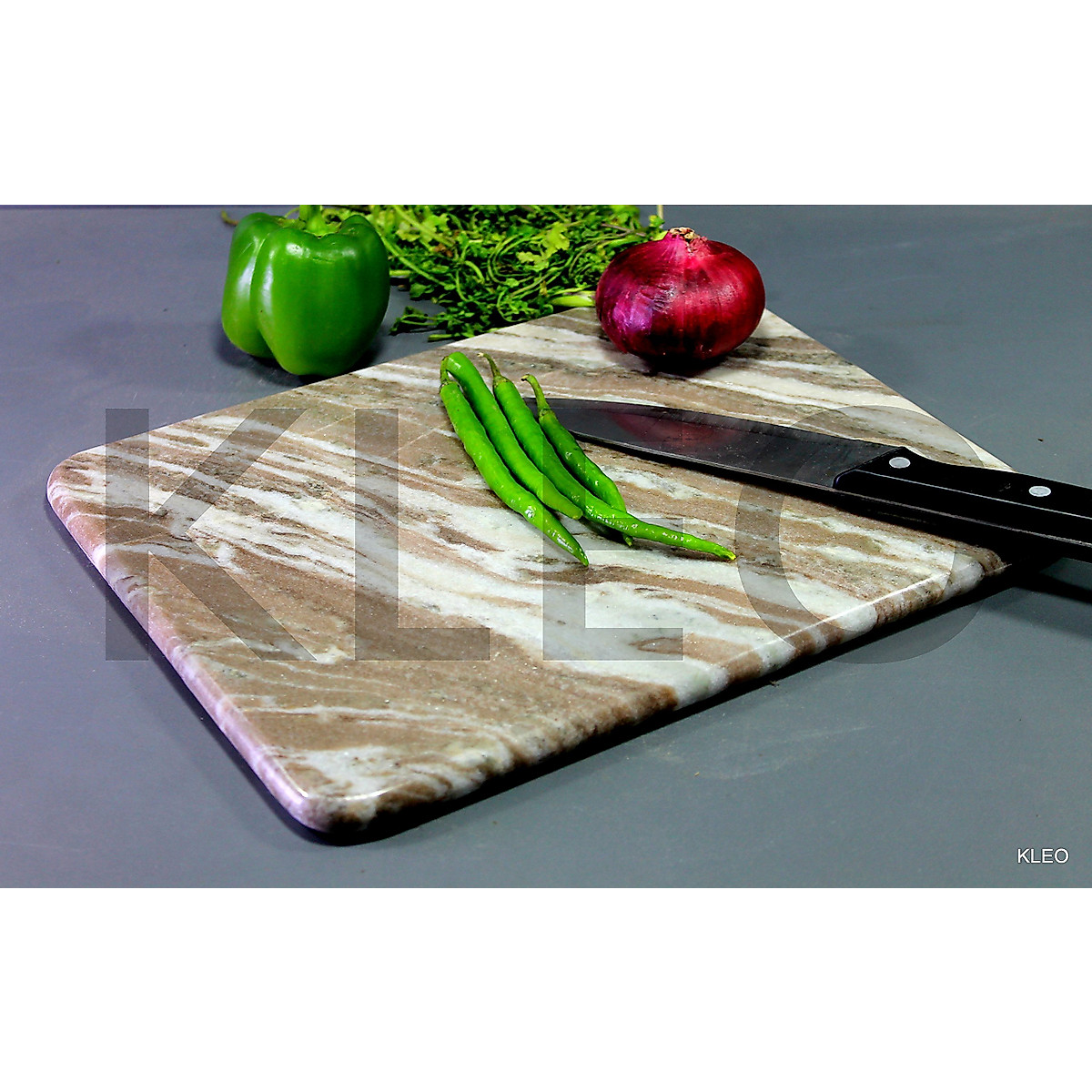 KLEO Marble Chopping Board Cutting Board Cheese Board Cheese Platter Kitchen Appliance Wine Serve-Ware Birthday Anniversary Corporate Gift (9" x 12" - Beige)