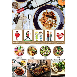 COMIART Stainless Steel Sporks, 6.1 Inch Fork Spoon 2 in 1 for Elderly Household Use Camping Travel Hiking Party, Flatware for Spaghetti Salad Fruit Appetizer Ice Cream Dessert, Pack of 4