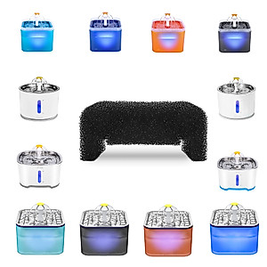 Wonder Creature Cat Fountain Filter, Sponge Foam Filter for Round and Cubic Stainless Steel Top Cat Fountain, for Crystal and 2L/67oz Cat Fountain, 8 Filters Pack, Cat Water Dispenser Foam Filter