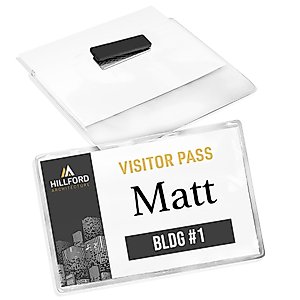 Avery Customizable Name Badges with Magnets, 3" x 4", Clear Name Tag Holders with White Printable Inserts, 24 Magnetic Name Badges (8780)
