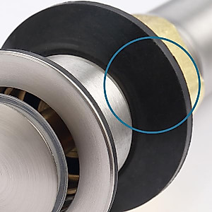 ERRTT Pop-Up Drain Stainless Steel with Overflow Anti-Clogging for Vessel Sink Lavatory Vanity Sink Drain with Strainer Basket, Brushed Nickel