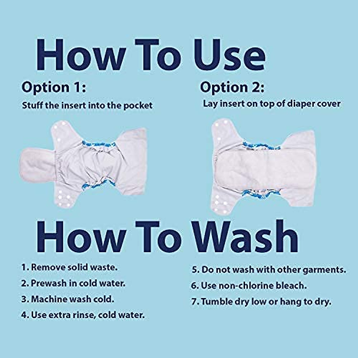 Simple Being Reusable Cloth Baby Diaper Inserts, 5 Layer Microfiber, Washable Liners for Pocket Diapers, (10-Pack)