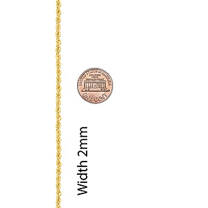 LIFETIME JEWELRY Womens Gold Anklet 2mm Rope Chain Ankle Bracelet 24k Real Gold Plated (6.5, Gold)