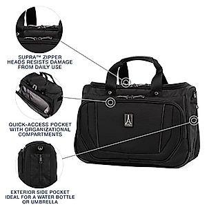 Travelpro Crew Versapack Underseat Carry-on Deluxe Travel Tote Bag, Men and Women, Jet Black, 17-Inch