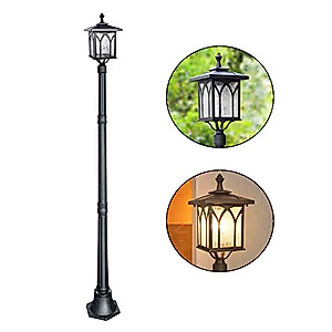 Kemeco ST4328B Solar Lamp Post Light LED Cast Aluminum Street Light for Outdoor Landscape Decor Pathway Driveway Patio Garden Yard