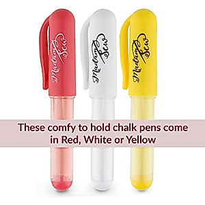Madam Sew Chalk Fabric Marker for Sewing, Quilting & Crafting | White |Tailors Liner Pen Creates Consistent Erasable Lines with Dosing Wheel Technology | Works on Cotton, Knit, Suede, and All Fabrics