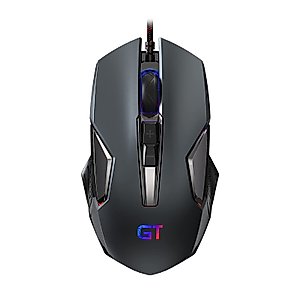 RaceGT Gaming Mouse Wired RGB PC Gaming Mice, 4 Color Backlight, Ergonomic Optical Computer Wired Mouse with Fire Button for Desktop PC Laptop Gamer & Work