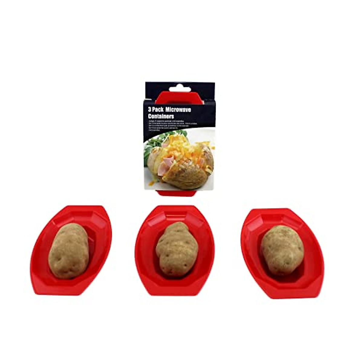 3 Pack Microwave Potato Cooker BPA Free Plastic