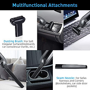 Portable Cordless Handheld Vacuum Cleaner, Farsaw 7000PA Strong Suction, 2 Speeds, 120W High Power, USB Charging, Wet Dry Car Vacuum Cleaner for Pet Hair, Home and Car Cleaning, Black