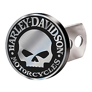 Harley-Davidson Hitch Cover, Willie G Skull Hitch Plug, Brushed Silver 2283