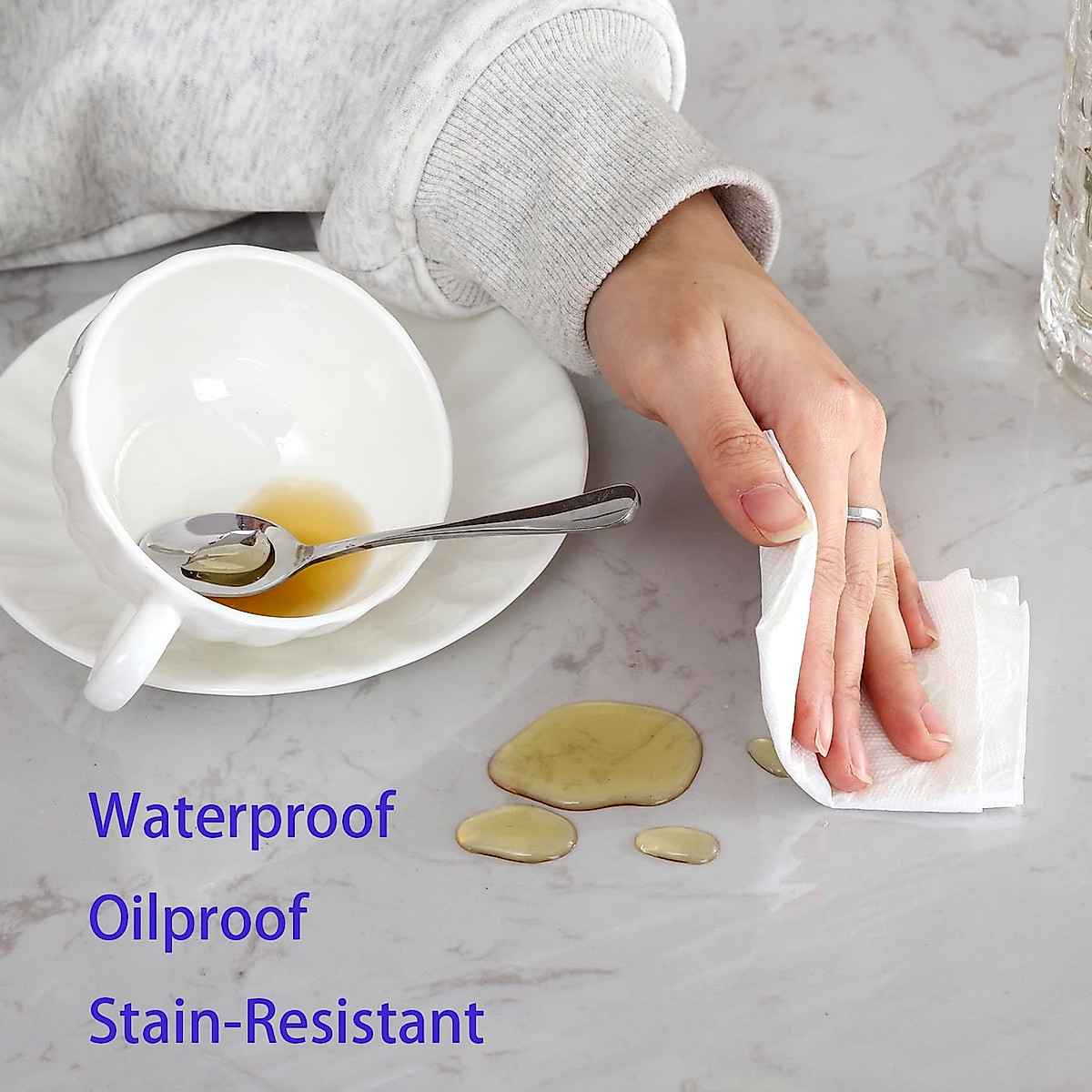 Walrus Clear Vinyl Tablecloth Protector Waterproof/Oil-Proof Plastic Square Transparent Sheet Table Cover (54X120 Inch)