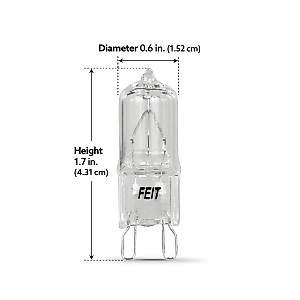 Feit Electric BPQ40/G9/RP 40-Watt T4 JCD Halogen Bulb G9 Bi-Pin Base, Clear