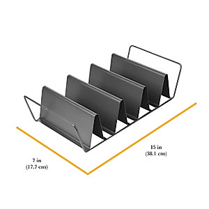 Chicago Metallic Professional 6-Shell Baked Taco Rack, 15-Inch-by-7-Inch, Grey