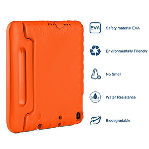 CAM-ULATA for iPad 9.7 Case Kids 2018/2017 Folio Stand Lightweight Kids Friendly for iPad Air 1 iPad Air 2 Protective Cover Handle Shockproof iPad Apple case 5th Generation 6th Generation Orange