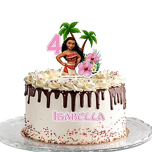 2 pcs Moana Cake Topper, Personalized Cake Topper, Customized Birthday Cake Topper, Custom Cake Decoration, Party Decor, Customized Name & Age