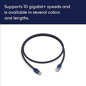 Amazon eero CAT6a Ethernet cable - Supports 10 gigabit+ speeds, 3 foot, 1-pack, Midnight Blue