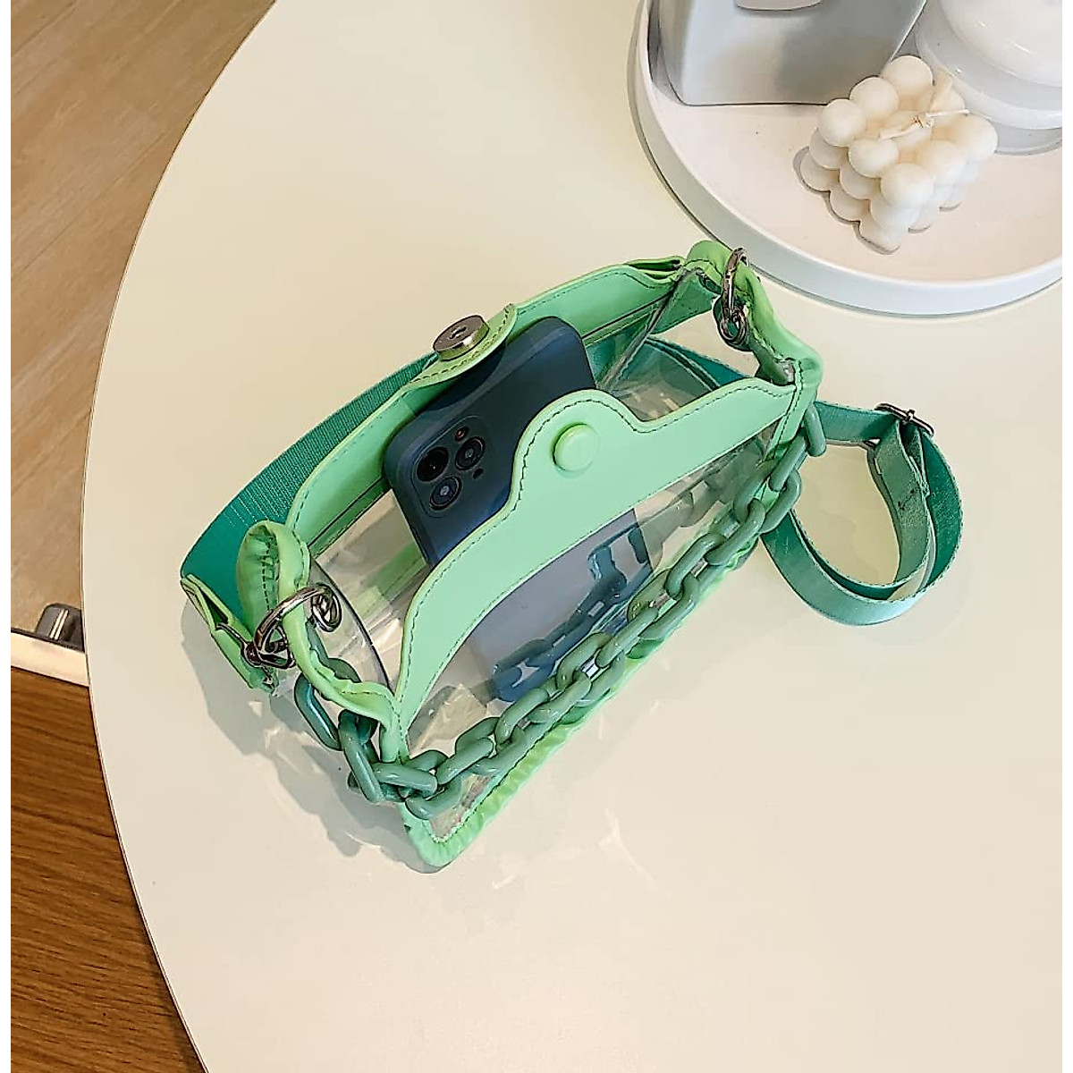 Clear Bag for Women Clear Handbag Concert Bag Stadium Approved Clear Purse Shoulder Crossbody Bag Satchel Hobo Bag