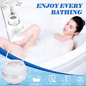 CUOLL Bath Ball Filter - Premium Bathtub Water Filter for Softer Skin & Hair, Bathtub Filter for Tub Faucet | 2,500 Gal of Filtration | BPA Free | Easy to Install