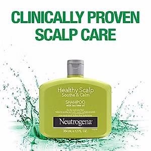 Neutrogena Soothing & Calming Healthy Scalp Shampoo to Moisturize Dry Scalp & Hair, with Tea Tree Oil, pH-Balanced, Paraben-Free & Phthalate-Free, Safe for Color-Treated Hair, 12oz