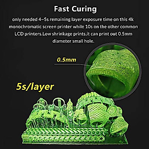 IFUN Jewelry Casting Resin for LCD 3D Printer Lost Wax Dental Casting UV-Curing Resin 405nm-Easy to Print- High Resolution Photosensitive Castable Resin Liquid- Bright Green 500ml