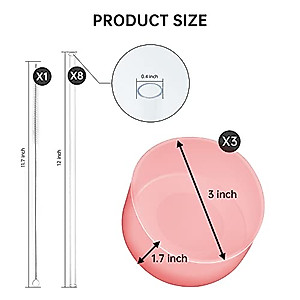 3 Pack Silicone Boot for Stanley 40 oz Quencher Tumbler with Handle, 8 Pack Replacement Straws with Cleaning Brush for Stanley 40 oz with Handle，Stanley Cup Accessories(Pink)
