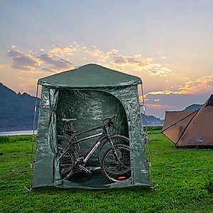 Outdoor Bike Storage Shed Detachable Tent, Garden Backyard Storage Buildings Shed with Storage Bag, Space Saving All Season Reusable Bike Tent, Green