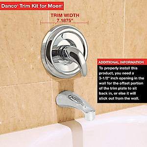 Danco (10002) Universal Moen Trim Kit for Single-Handle Shower Valves, Compatible for Moentrol Series, Brushed Nickel