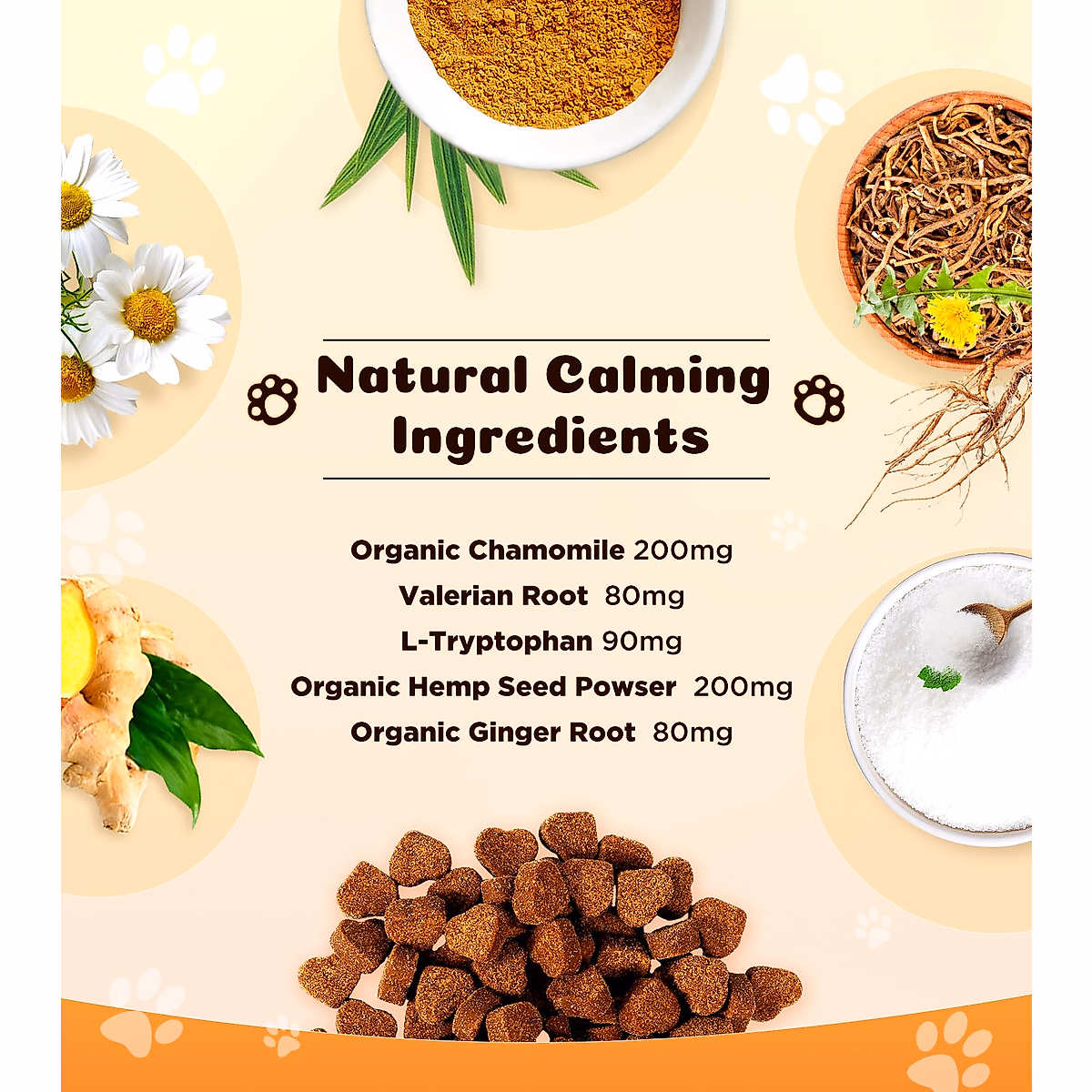 Yumlas 180 Counts Calming Chews for Dogs Anxiety Relief, Dog Calming Chews with Potent Effect in 30 Mins & Last for 12 Hrs, Hypoallergenic Dog Calming Treats for All Breeds, Sizes, Ages (Duck Flavor)