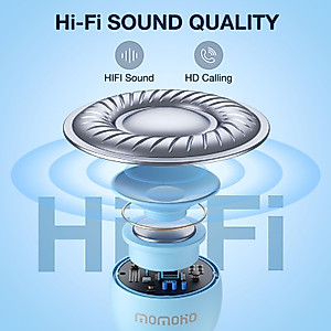 MOMOHO The Smallest Mini Bluetooth Speaker BTS0011 Wireless Small Bluetooth Speaker,Portable Speakers for Home/Outdoor/Travel/Party, Gift,Present (Blue)