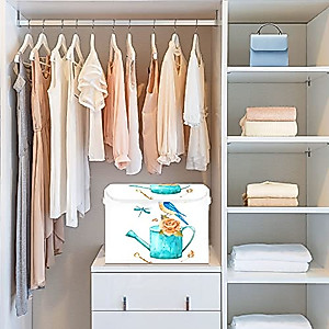 Towel Storage Bins with Lids for Home Butterfly Bird Storage Basket Large Photo Storage