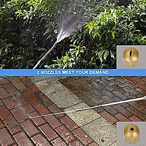 High Pressure Rust Washer Spray Nozzle for Connecting All 3/4" Standard Garden Hoses, Plus Standard 1" Hose Fittings for Other Sizes