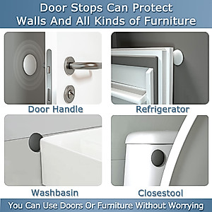 XoYoZo Door Stoppers Wall Protector Buffer Guard Doorknob Door Handle Bumper Self Adhesive Silencer Soft Rubber Crash Pad for Home Office