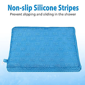 AEROiVi Shower Seat Cushion for Shower Chairs, Transfer Benches in Bathtub, Cushion for Sauna, 3D Mesh Pad with Hook, Slip-Resistant, Design for Elderly, Senior, Handicap & Disabled