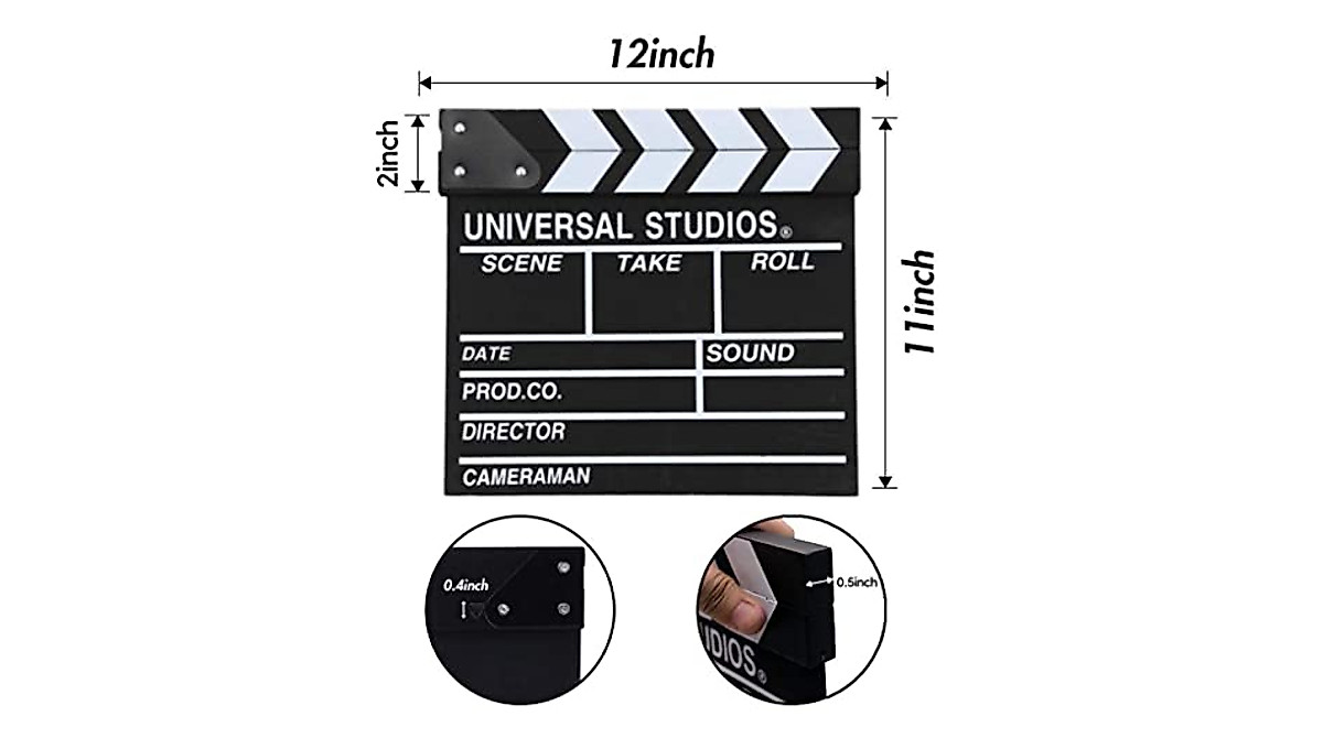 Movie Film Clap Board 12x11 Hollywood Wooden Clapper Board for Filmmaking