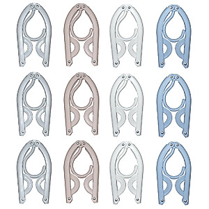 12PCS Foldable Travel Hangers, Portable Folding Travel Hangers, Collapsible Hangers for Clothes, Space Saving Hangers for Clothes, Non-Slip & Lightweight for Home and Travel (4 Colors)