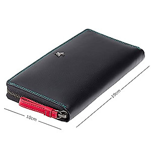 Visconti Multi Colored Soft Leather Ladies Wallet Purse Clutch -Spectrum 33 (Black Multi)