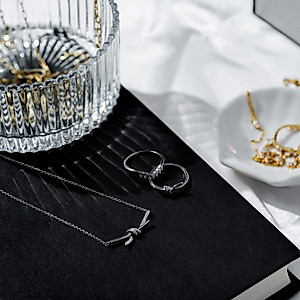 KIERA 14K Yellow Gold Clad Sterling Silver CZ Wishbone Ring for Women, Size 8