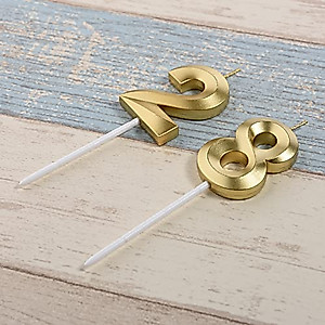 Gold 28th & 82nd Birthday Candles,Gold Number 28 82 Cake Topper for Birthday Decorations Party Decoration