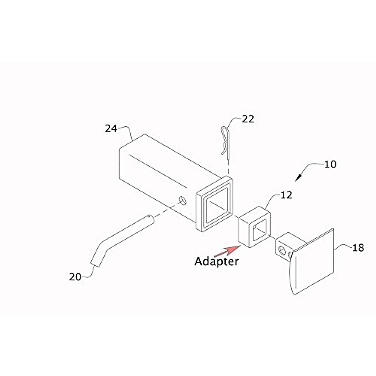 eVerHITCH 3", 2.5" and 2" Adapter Insert for Adapting Hitch Cover to Various Size Hitch RECEIVERS, Fits 3", 2.5" and 2" Receivers