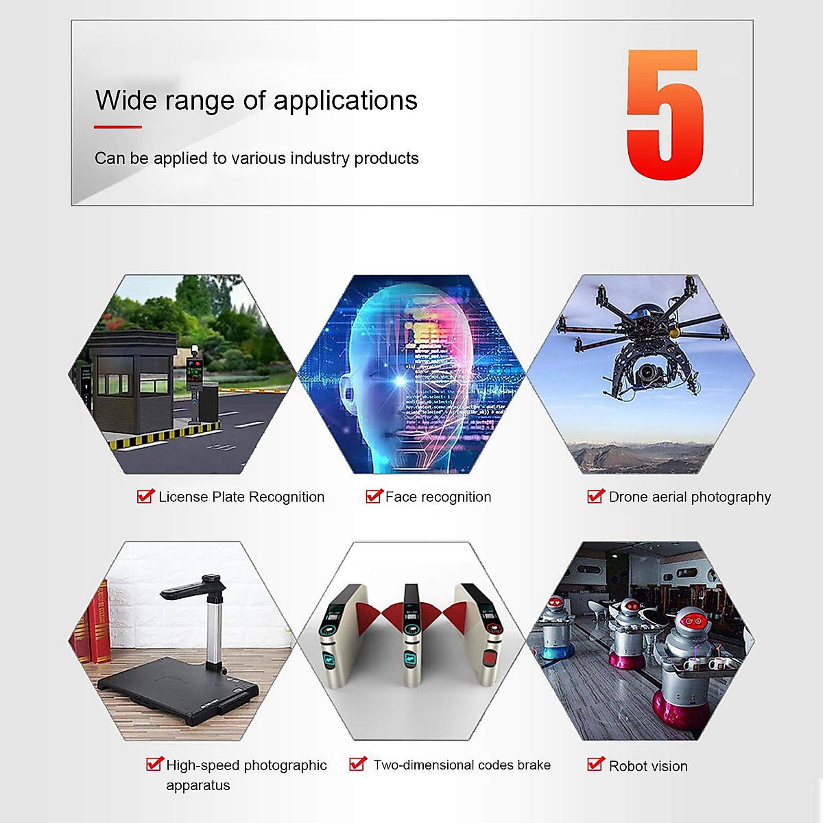 Camera Module HD, 1MP HD Lens 50° Field of View Clearer Picture USB Interface Camera, HD Chip Plug and Play HBV‑W202012HD for WinXP/Win7/Win8/Win10/OS X/Linux/Android