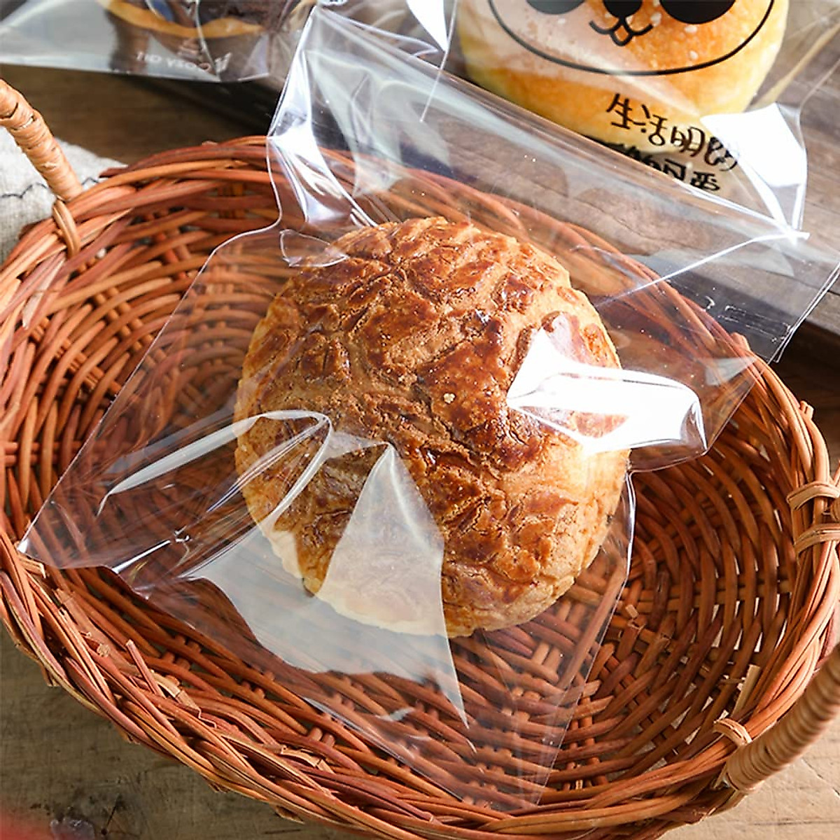 Keoferlo 3½ x 5-inch Small Cookie Cellophane Bags Self Adhesive Sealing Cellophane Bags Clear Resealable Celophan Treat Goodie Bags for Cookie Candy (200ct)