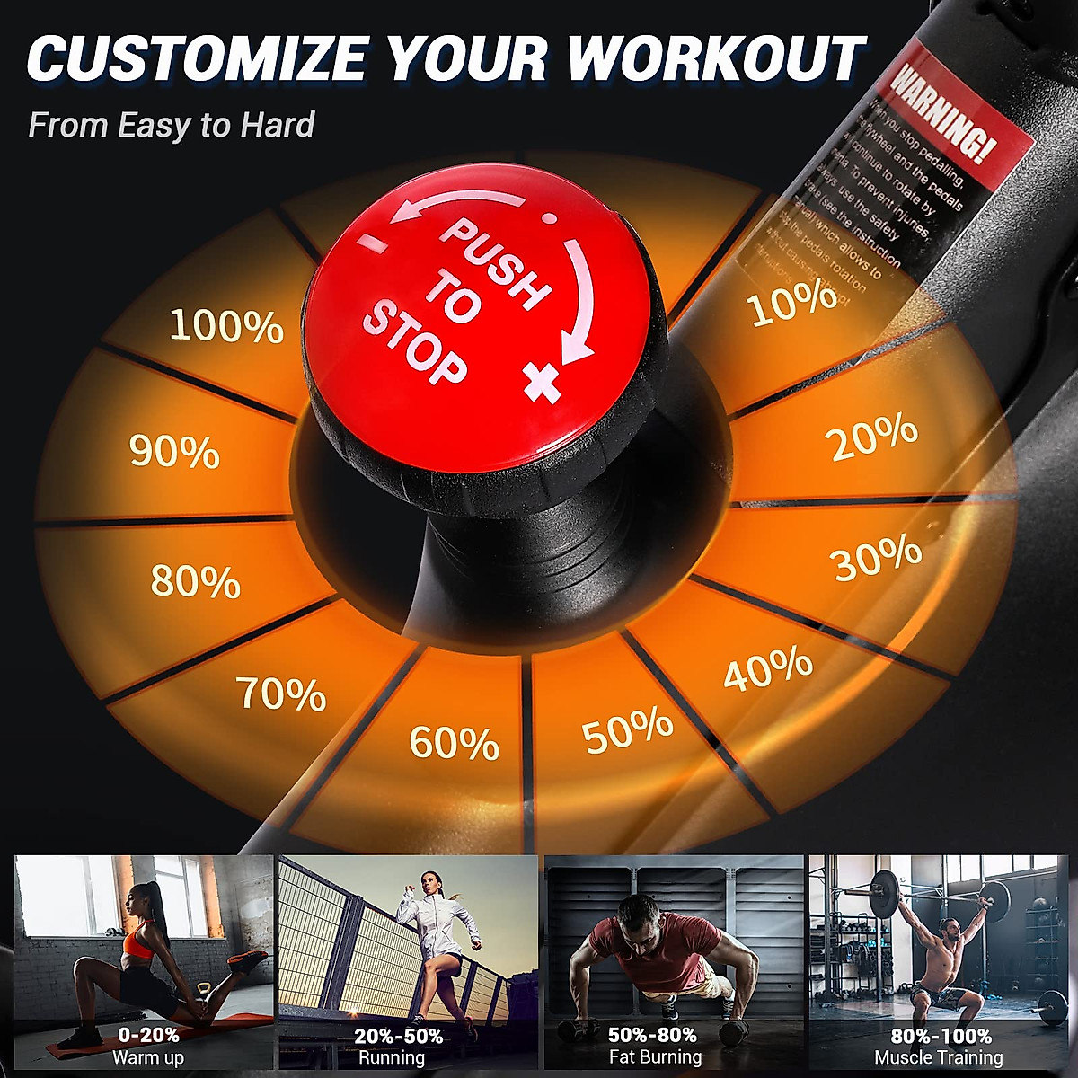 DMASUN Magnetic Resistance Exercise Bike, Indoor Cycling Bike Stationary, Cycle Bike with Comfortable Seat Cushion, Digital Display with Pulse