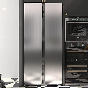 Silver Stainless Steel Contact Paper 15.7"x393" Wallpaper Peel and Stick Wall Paper Waterproof Easily Removable Self-Adhesive Film Wall Covering for Metal Surface Kitchen Cabinet Refrigerator