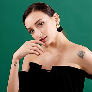 LILIE&WHITE Round Curved Drop Earrings With Radiant Golden Discs For Women