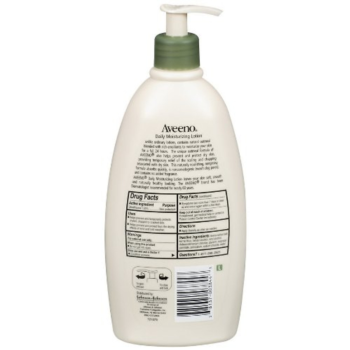 Aveeno Daily Moisturizing Body Lotion with Soothing Oat and Rich Emollients, Fragrance-Free, 18 Fl Oz